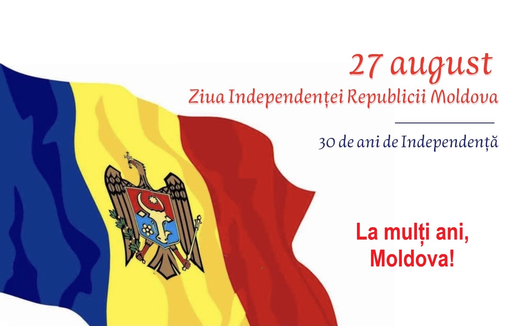 30 de ani de la proclamarea Independenței Republicii Moldova, mesajul Rectorului UPSC, Alexandra ...
