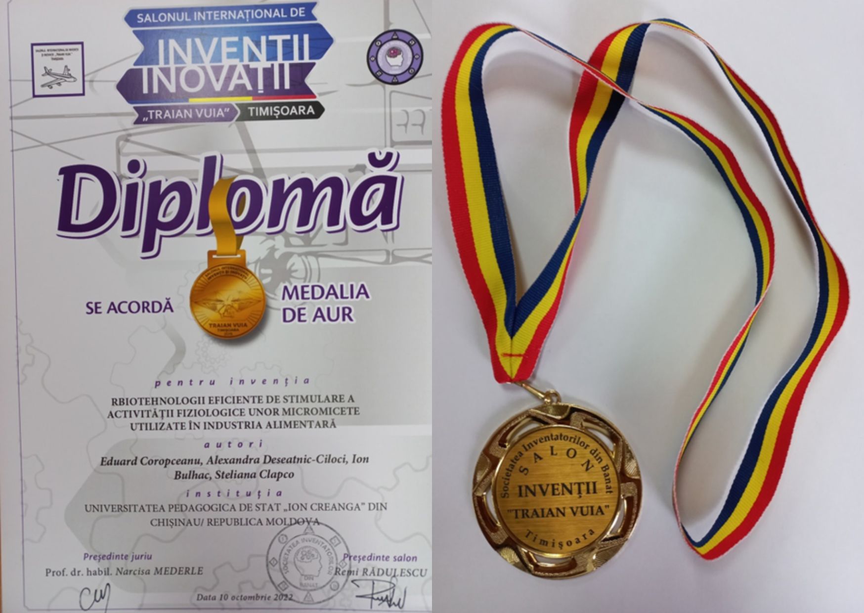 Distincții la Salonul Internațional de Invenții și Inovații „Traian ...