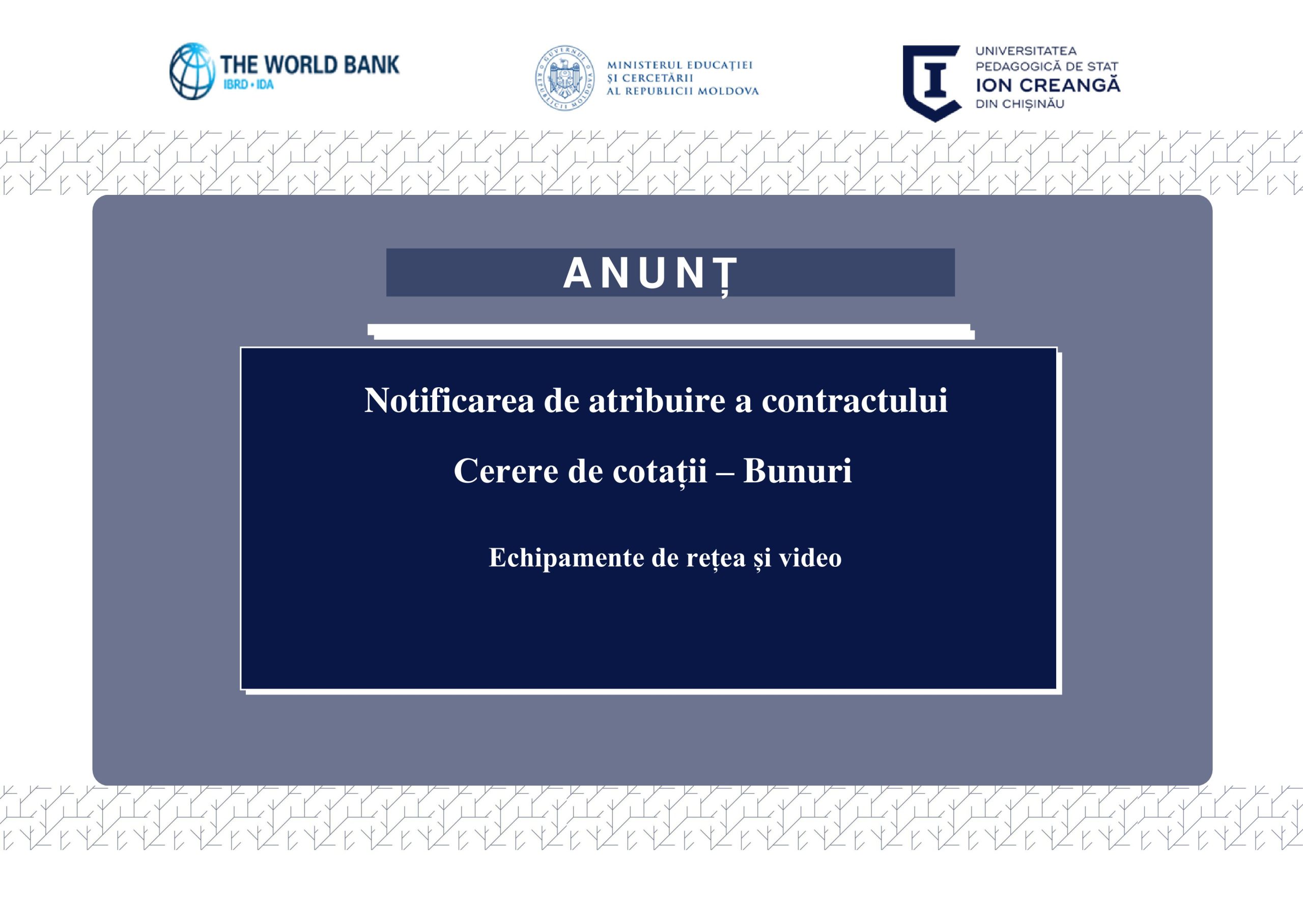 Notificare de atribuire a Contractului – UPSC – Universitatea ...